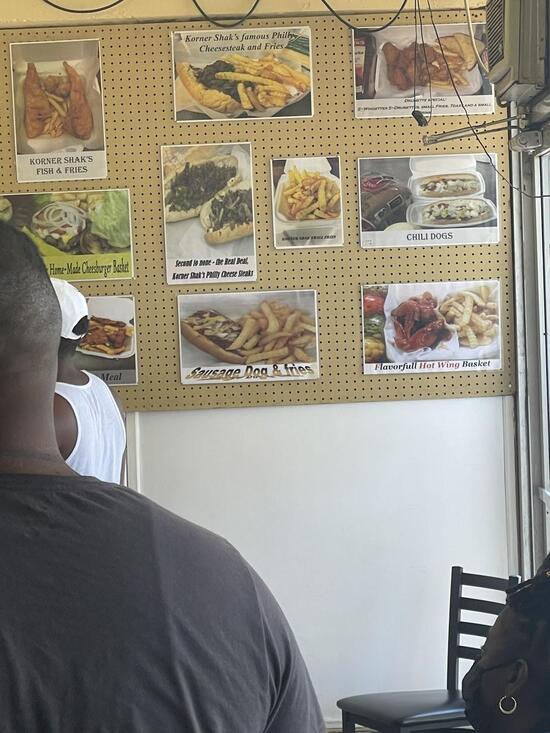 Menu at Korner Shak restaurant, Sumter
