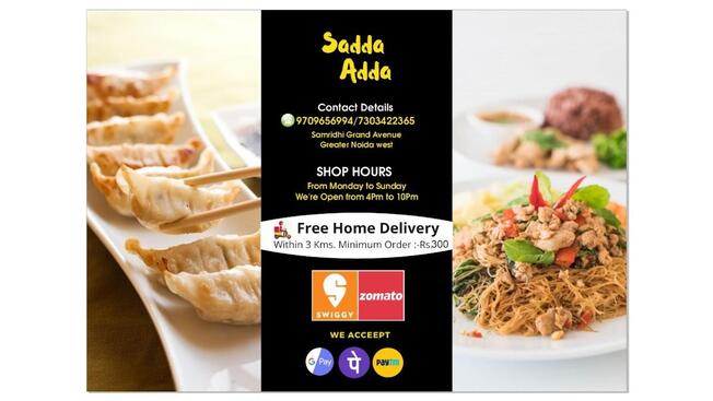 Menu at Sadda Adda, Greater Noida, Shop No 4 Samridhi Grand Avenue