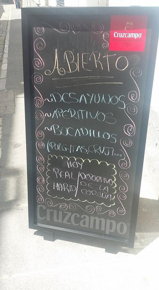 Menu at BAR Centro Segedano, Zafra