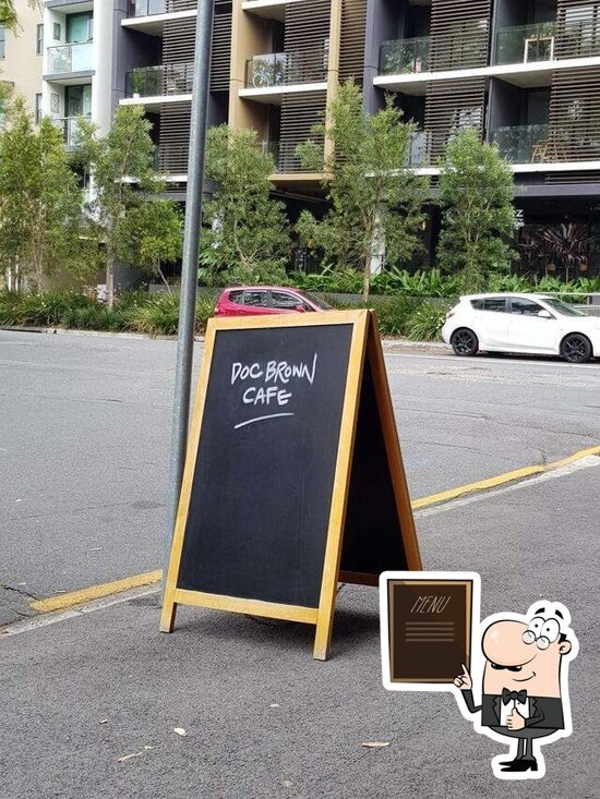 Menu at Doc Brown Cafe, West End