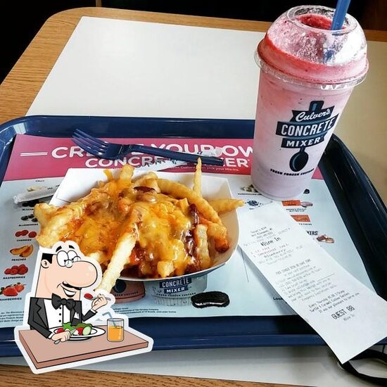 Menu at Culver's fast food, West Milwaukee, Miller Park Way