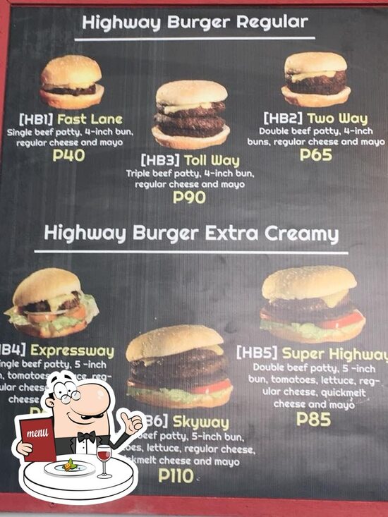Carta del restaurante Highway Burger Bacoor Cavite, Bacoor
