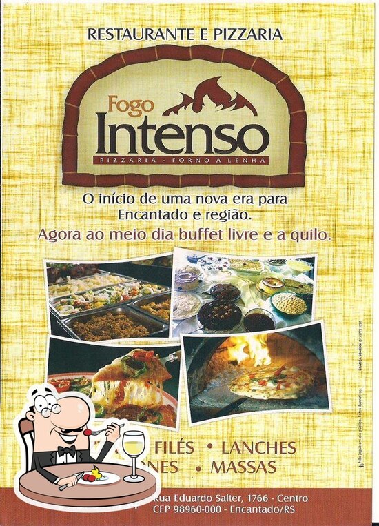 Menu em Fogo Intenso pizzaria, Encantado