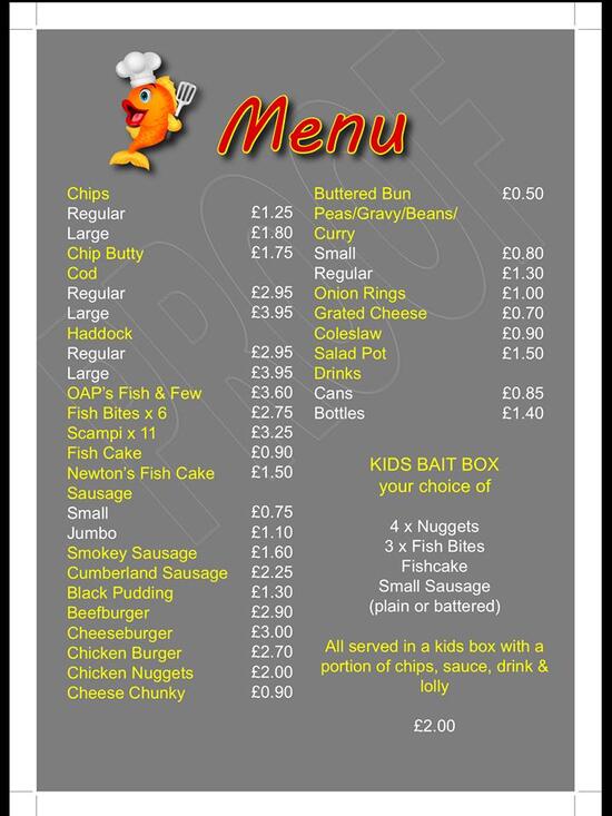 Deano's Plaice in Millom - Restaurant menu and reviews