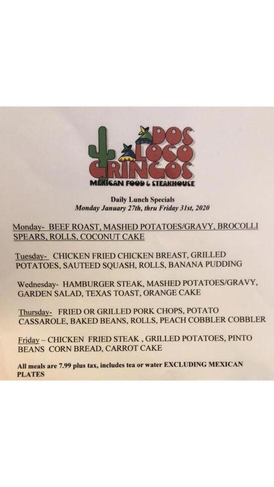 Dos Loco Gringos in Hope - Restaurant menu and reviews