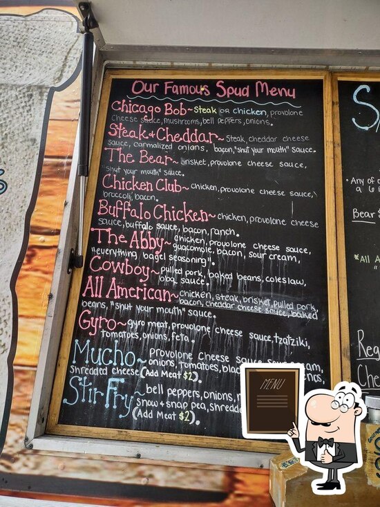 Menu at Spud Shack, Swansea