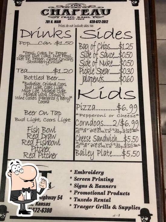 Chapeau, Pratt - Restaurant menu, prices and reviews