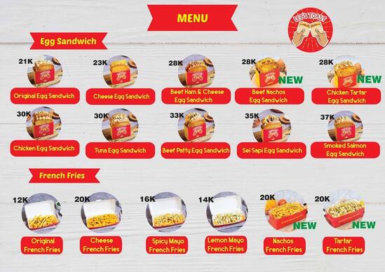 Menu at LET'S TOAST - TEBET, South Jakarta