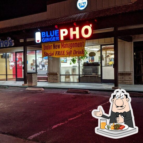 Menu at Blue Ginger Pho restaurant, Tehachapi