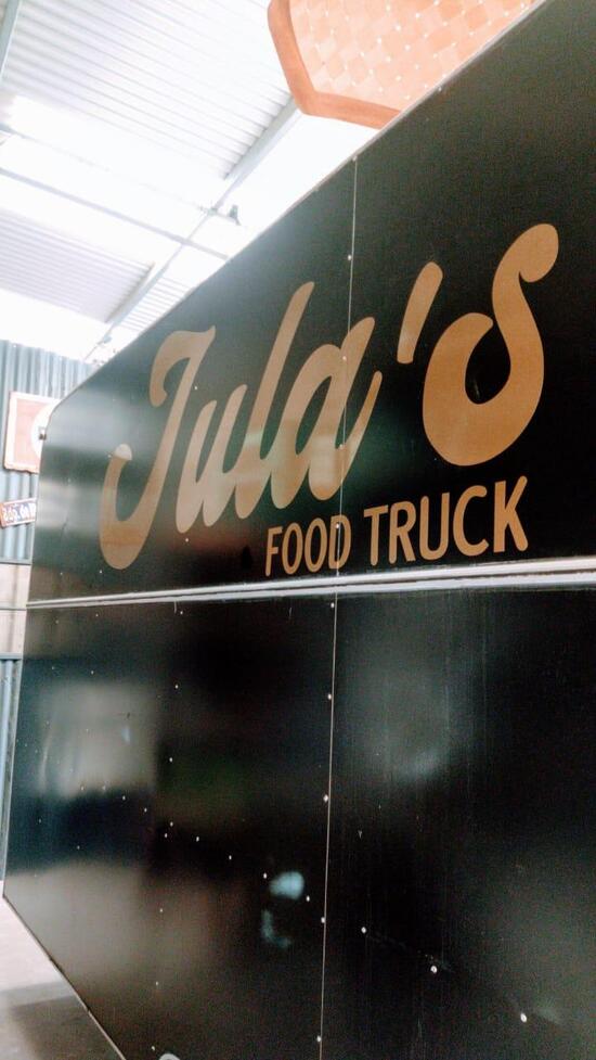Menu at Jula's food truck restaurant, Adolfo Gonzales Chaves