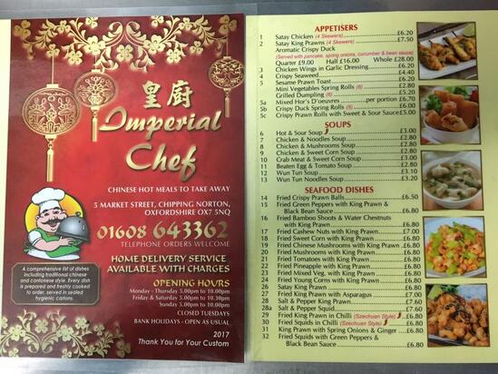 Imperial Chef in Chipping Norton - Restaurant menu and reviews
