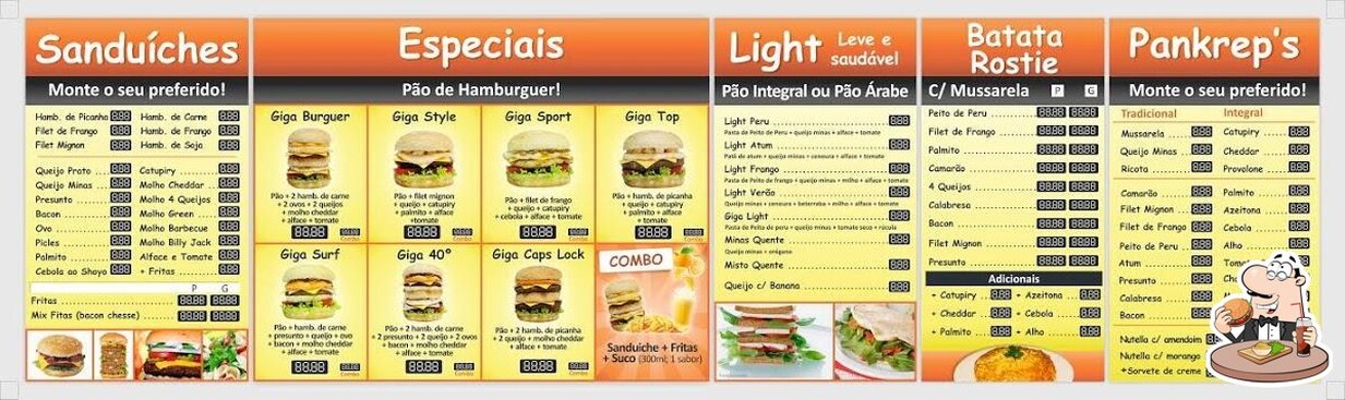 Giga Burguer, Rio de Janeiro - Menu do restaurante, preços e opiniões