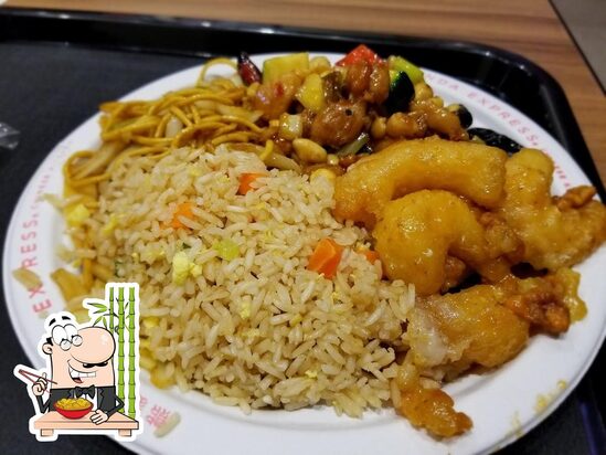 Menu at Panda Express fast food, Chicago, S Canal St