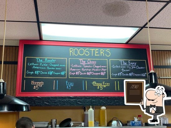 Menu at Rooster's restaurant, Utica