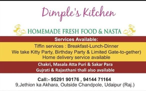 Menu at Dimple's Kitchen (HomeMade Fresh Foods & Tiffin Services in ...