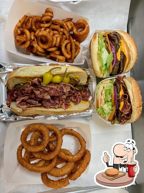 Menu at Family Burger fast food, Hanford