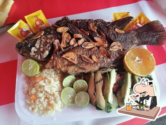 Menu at Mariscos Los PEKES restaurant, Mexico