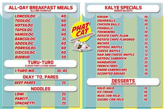 Menu at Phat Cat Kalye Food Delights restaurant, Cainta