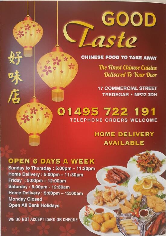 Good Taste Takeaway in Tredegar - Restaurant menu and reviews