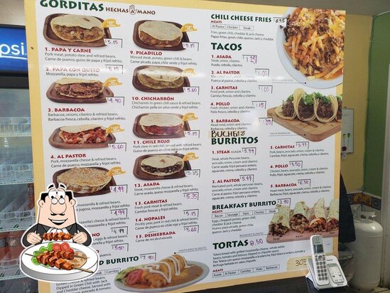 Menu at Taco River, Brighton