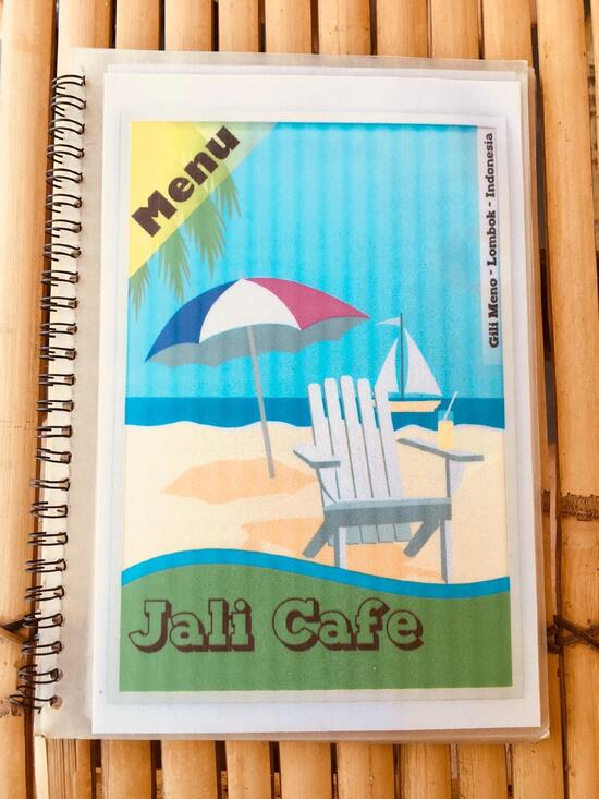 Menu at Jali Cafè restaurant, Gili Indah