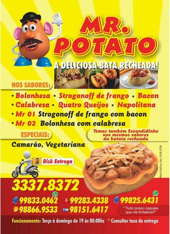 Menu em Mr. potato batata recheada restaurante, Volta Redonda