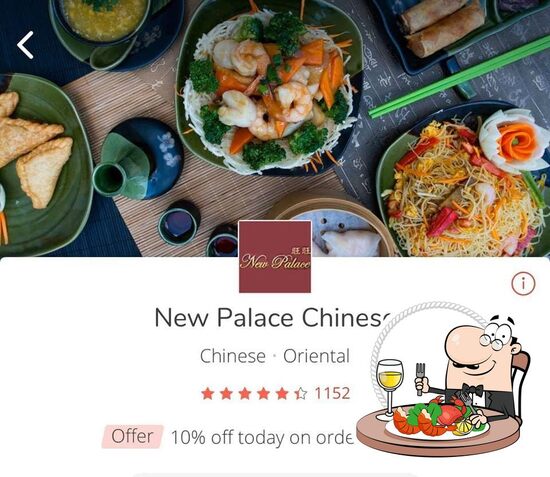 Menu at New Palace restaurant, Johnstone