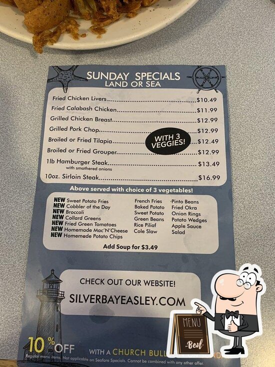 Menu at Silver Bay Seafood Easley restaurant, Easley