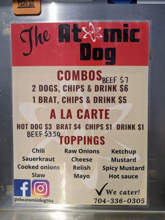 Menu at The Atomic Dog, Charlotte