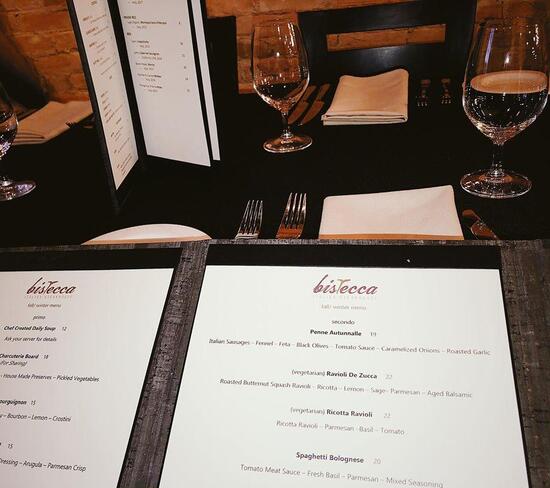 Menu at Bistecca Italian Steakhouse, Kincardine