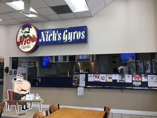 Menu at Nick's Gyros restaurant, Hastings