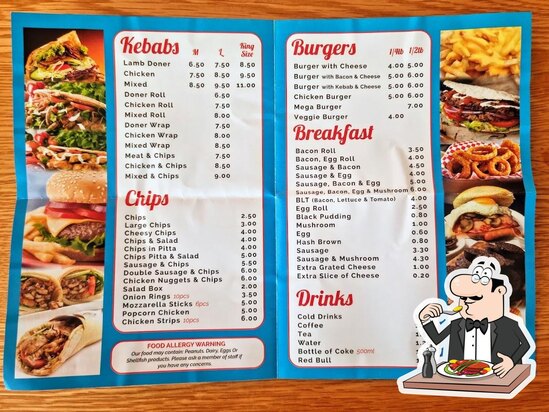 Menu at Rambo's Kebab Van restaurant, Stroud