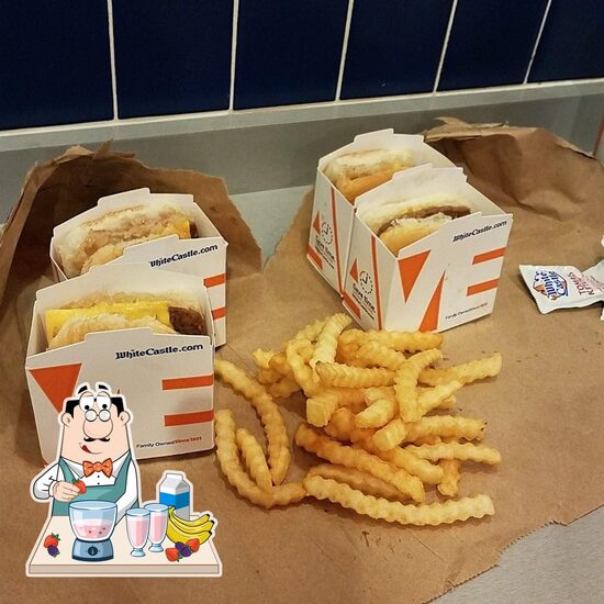 Menu at White Castle fast food, Las Vegas, S Las Vegas Blvd