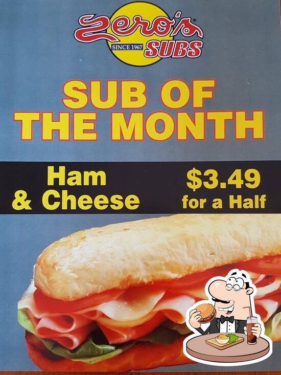 Menu at Zero's Subs, Virginia Beach, 922 S Lynnhaven Rd