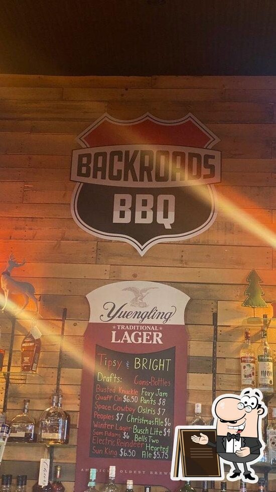 Menu at Backroads BBQ, Lebanon