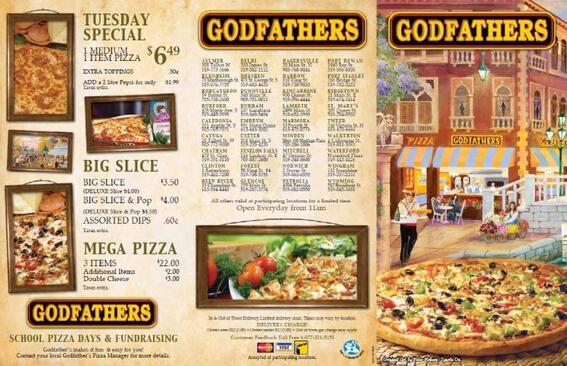 Menu at Godfathers Pizza - Durham pizzeria, Durham, 137 Garafraxa St S