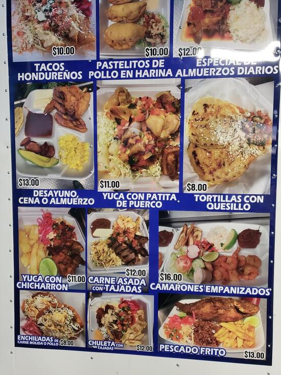 Menu at Honduras Food 2 restaurant, Austin