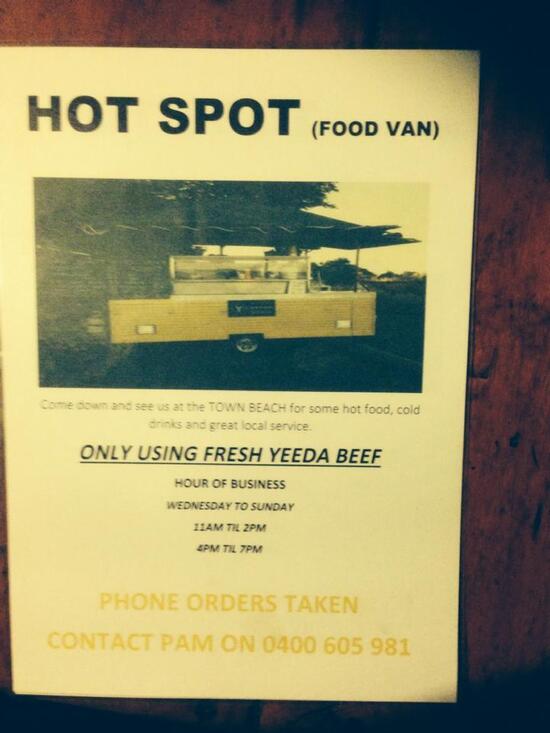Menu at Hot Spot restaurant, Broome