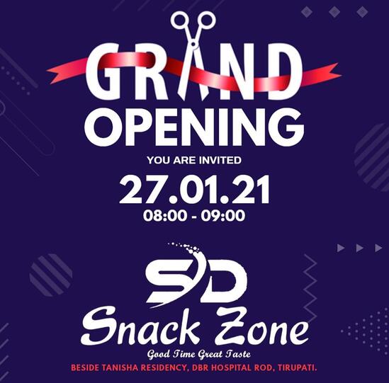 Menu at Snack Zone, Tirupati