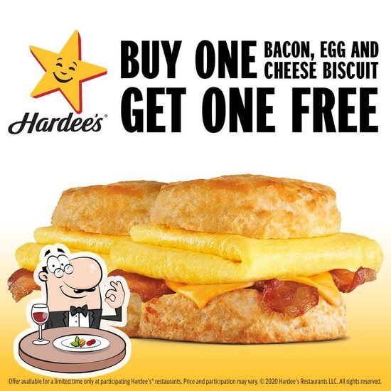 Menu at Hardee's fast food, Brunswick