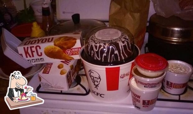 Menu at KFC fast food, Camden