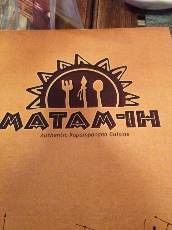 Menu at Matam-ih restaurant, Angeles