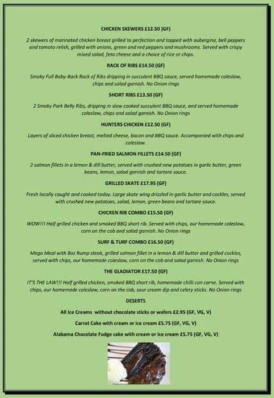 Menu at The Green Man Norwich Family Diner restaurant, Norwich