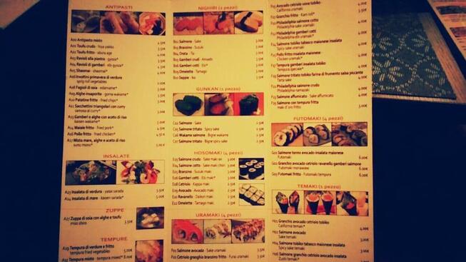 Menu da Itacho Sushi ristorante, Firenze