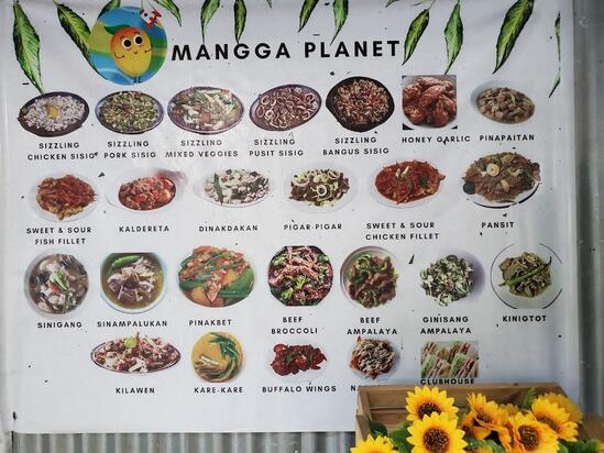 Menu at Mangga Planet restaurant, Pozorrubio, 3GRX+Q67