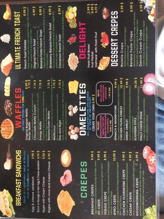 Menu at 7th Ave Cafe, Myrtle Beach