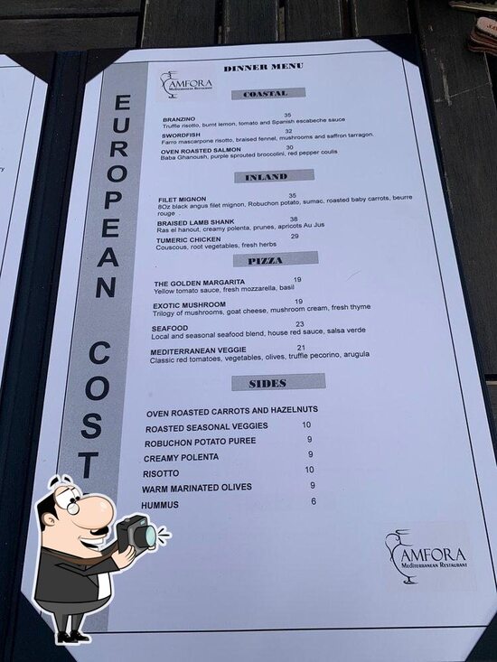 Carta de Amfora Mediterranean European Restaurant, Estero