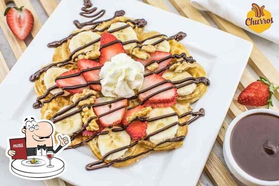 Menu at churros cafe, Abu Dhabi, al bahar Corniche Road