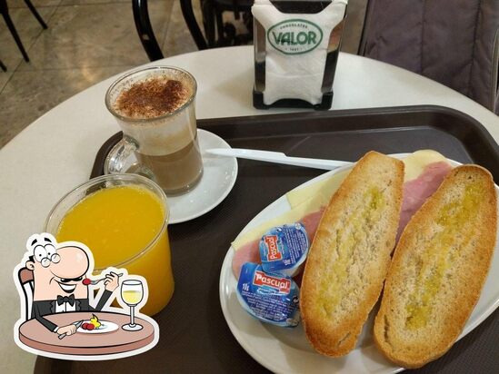 Menu at Valor cafeteria, Alicante, Carretera N-338