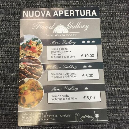 Menu at Food Gallery, Naples